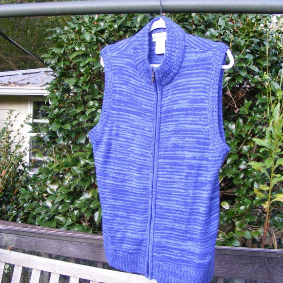 Blair | Jackets & Coats | Ladies Large Marled Heather Blue Acrylic Vest ...